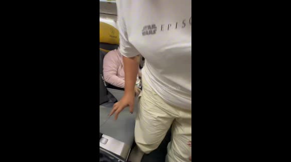 Chubby woman hilariously fails to squeeze into tiny aeroplane seat - Buy, Sell or Upload Video ...