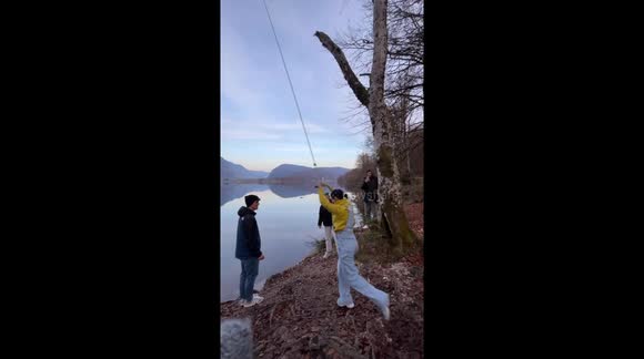 Rope Swing Fail at Lake Bohinj - Buy, Sell or Upload Video Content with ...