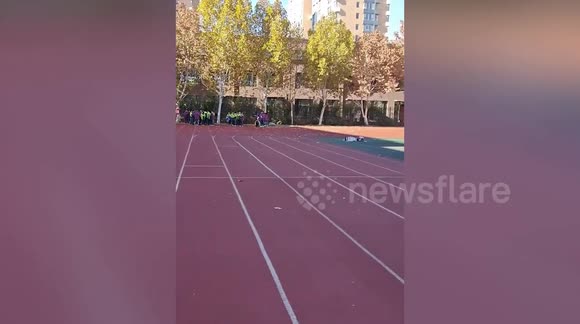 Perfectly rectangular cloud floating by itself amidst clear skies ...