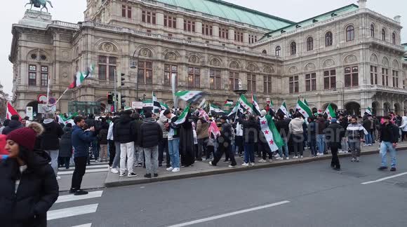 Syrian Demo in Vienna Austria Dec 8th 2024 Outside The City Opera House ...
