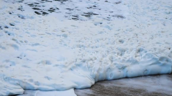 Cornwall coast bombarded by sea foam as Storm Darragh wreaks havoc ...