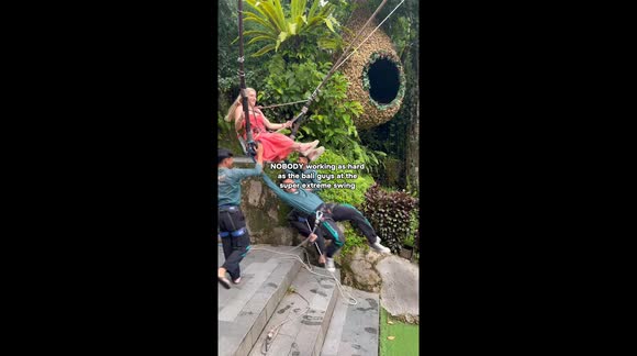 Full-body swing send: Bali worker’s over-the-top push goes viral - Buy ...