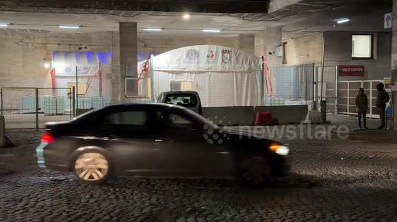 The tensile structure for the homeless, moved from Piazza dei ...