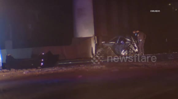 US, Los Angeles: Avocado Heights Car Split In Half On Northbound 605 ...
