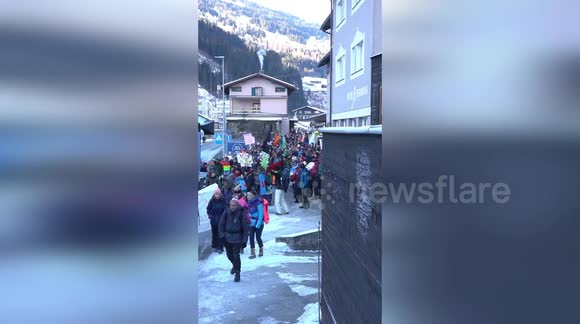 Switzerland: Davos Blocked and Waters Turned Green in Protest Against ...