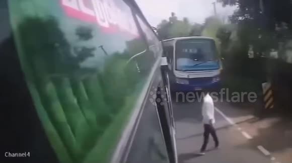 Jay walker somehow survives being crushed between two buses - Buy, Sell ...