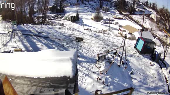 Shocking moment Amazon van slides downhill on icy road and crashes into ...