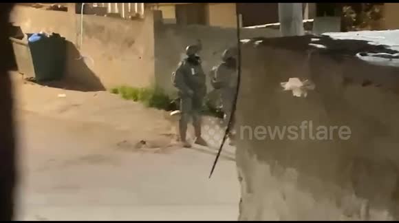 Footage of the Israeli forces storming the town of Qabatiya, south of ...