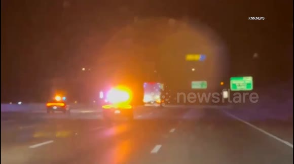 US, Los Angeles: El Monte Big Rig Pursuit Prelim Footage - Buy, Sell or ...