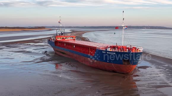 Large cargo ship runs aground in estuary near Hull - Buy, Sell or ...