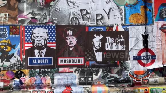 Elon Musk and Donald Trump Street Art Graffiti - Buy, Sell or Upload ...