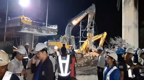 Debris cleared from motorway bridge collapse that killed six in Bangkok ...