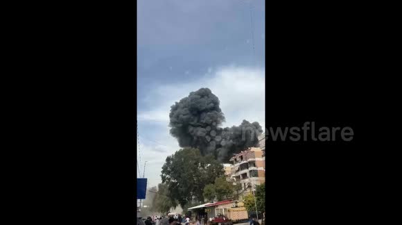 Lebanon: Building in Dahiya under attack - Buy, Sell or Upload Video ...