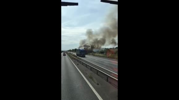 Lorry goes on fire on M2 in Kent - Buy, Sell or Upload Video Content ...
