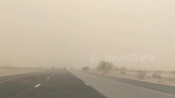 US: Dust Storm Causes Low Visibility on Highway in Albuquerque - Buy ...