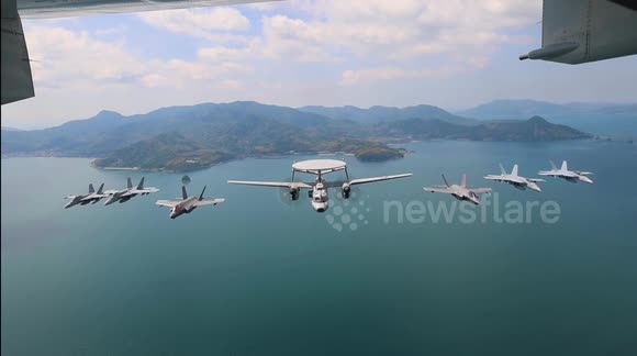 Japan: Carrier Air Wing 5 Aircraft Fly In Formation At Friendship Day ...