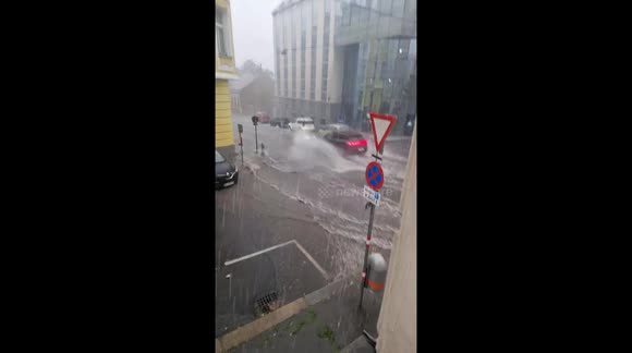 Gripping footage shows Vienna streets flooded by intense August ...