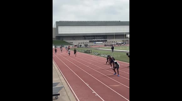 Relay race mishap causes double fall during baton handoff in Dallas ...