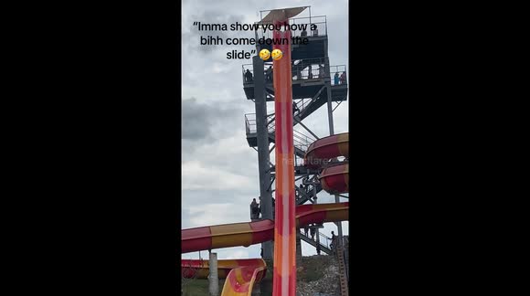 Exclusive- Wig out! Slide at full speed hilariously takes wig off—4M ...