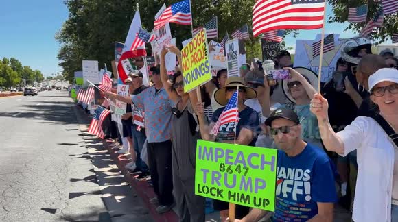 'No Kings' Protest in Temecula, California - Buy, Sell or Upload Video ...