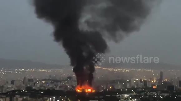Iran: Iran's state TV building burns - Buy, Sell or Upload Video ...