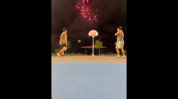 Exclusive: One in a million! Exploding firework perfectly aligns with ...