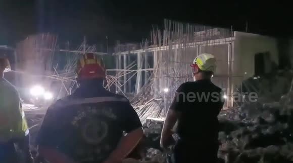 Steel frame collapses injuring 13 workers at building site in Bangkok ...