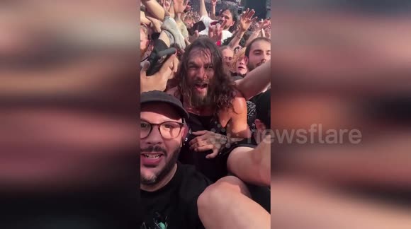 Jason Momoa jumps into mosh pit at Ozzy Osbourne farewell show - Buy ...
