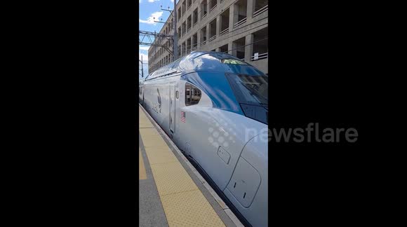 US: Amtrak New Acela Inaugural Train - Buy, Sell or Upload Video ...