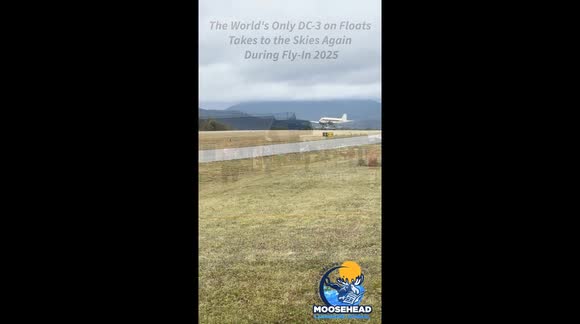 DC-3 on Floats Soars over Moosehead Lake in Greenville Maine during the ...