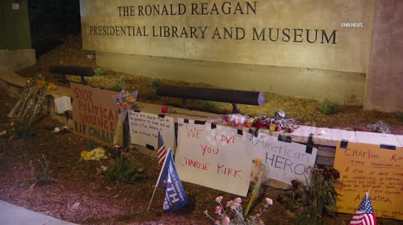 US, Los Angeles: Simi Valley Charlie Kirk Memorial At Ronald Reagan ...