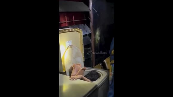 Firemen rescue terrified toddler stuck in washing machine - Buy, Sell ...