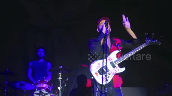Tom Morello and B-Real speak to the crowd during Prophets of Rage show ...