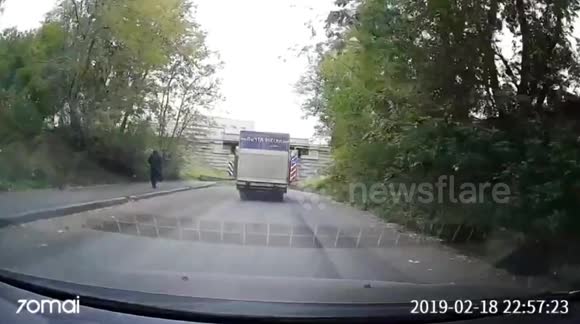 Courier van crashes into notorious low bridge in Russia - Buy, Sell or ...