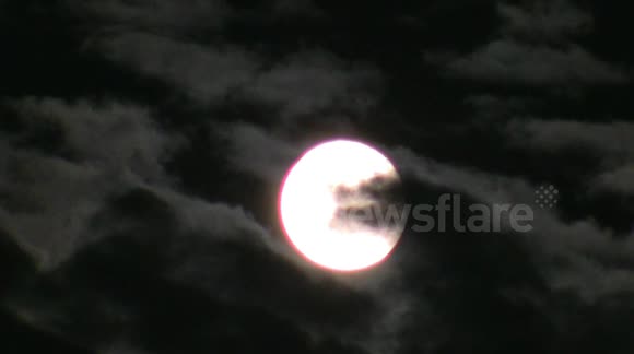 Werewolf Head-Shaped Cloud Passing in fromt of Moon Timelapse - Buy ...