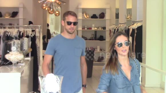 Formula One Racing Driver Jenson Button shops with girlfriend Brittny ...