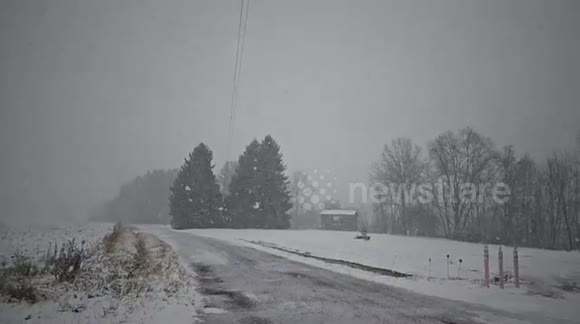 Mesmerizing slow-motion snowfall in Ashtabula, Ohio, USA - Buy, Sell or ...