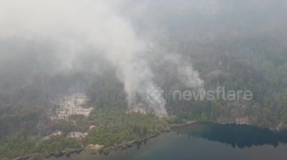 Argentina: Intense Forest Fire Engulfs Hills In Chubut, Argentina - Buy ...