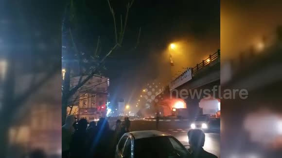 Iran: Militia Vehicles Burn In Northern Iran - Buy, Sell or Upload ...