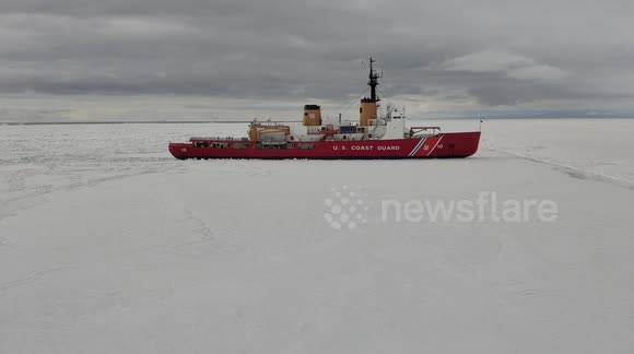Antarctica: USCGC Polar Star Smashes Through Antarctic Ice During ...