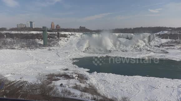 Niagara Falls, Ont, Canada Feb 15 2026 Niagara falls frozen ice during ...