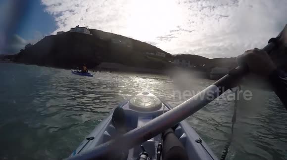 Boys out fishing on a kayak and then huge waves knocks mate off and ...