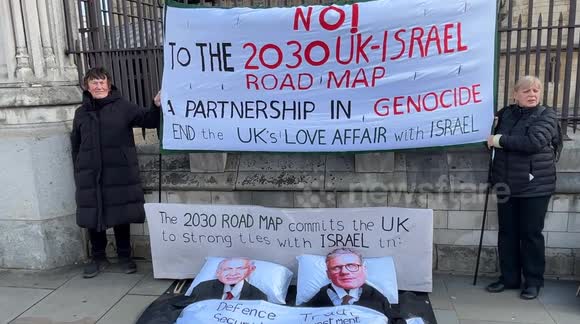 Pro-Palestinian activists stage dramatic protest over UK-Israel 2030 ...