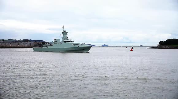 RNOV Al Rahmani Omani Corvette on training exercise plymouth devon ...
